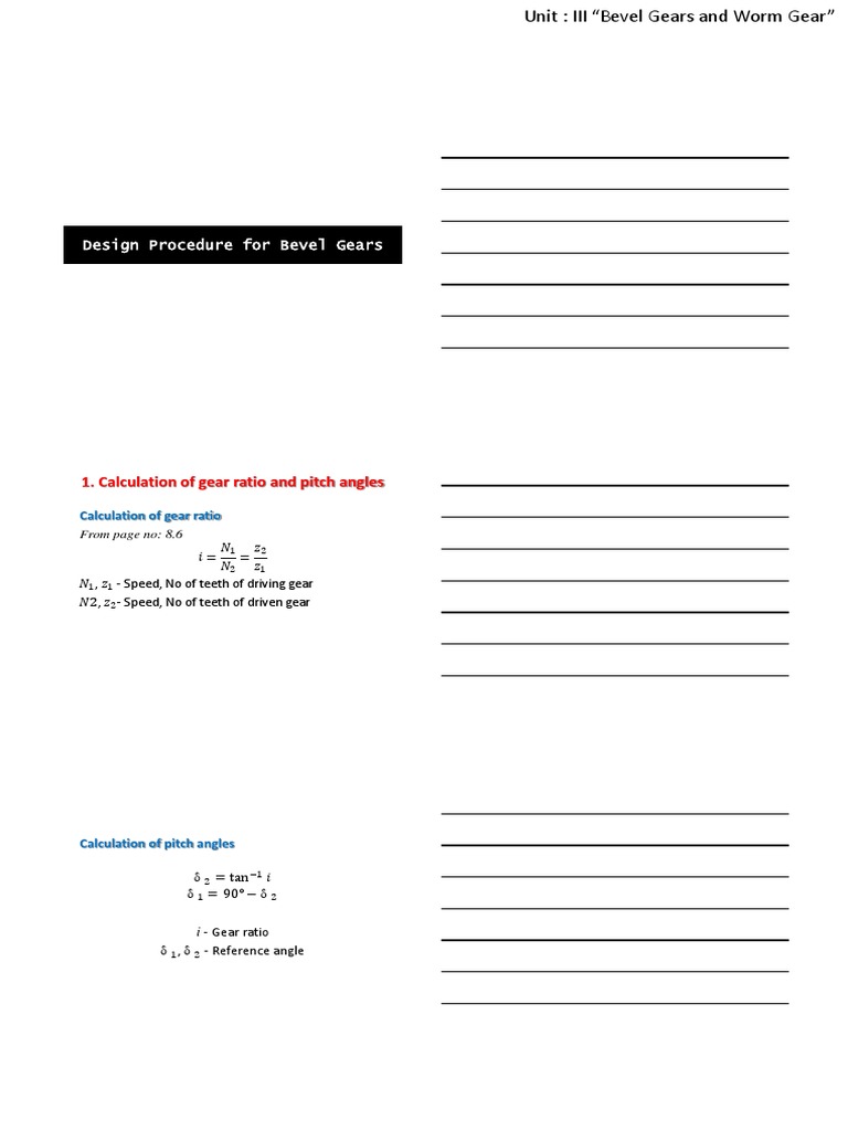 Bevel Gear Design Procedure | PDF | Gear | Physical Sciences