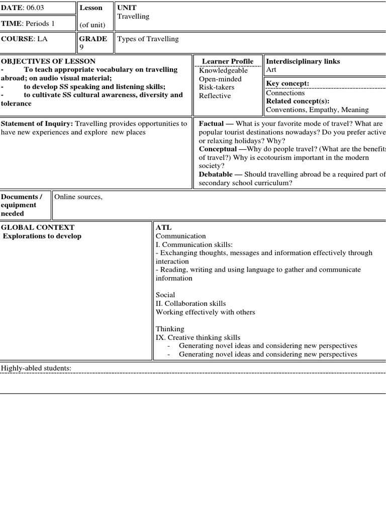 Lesson Plan | PDF | Communication | Learning