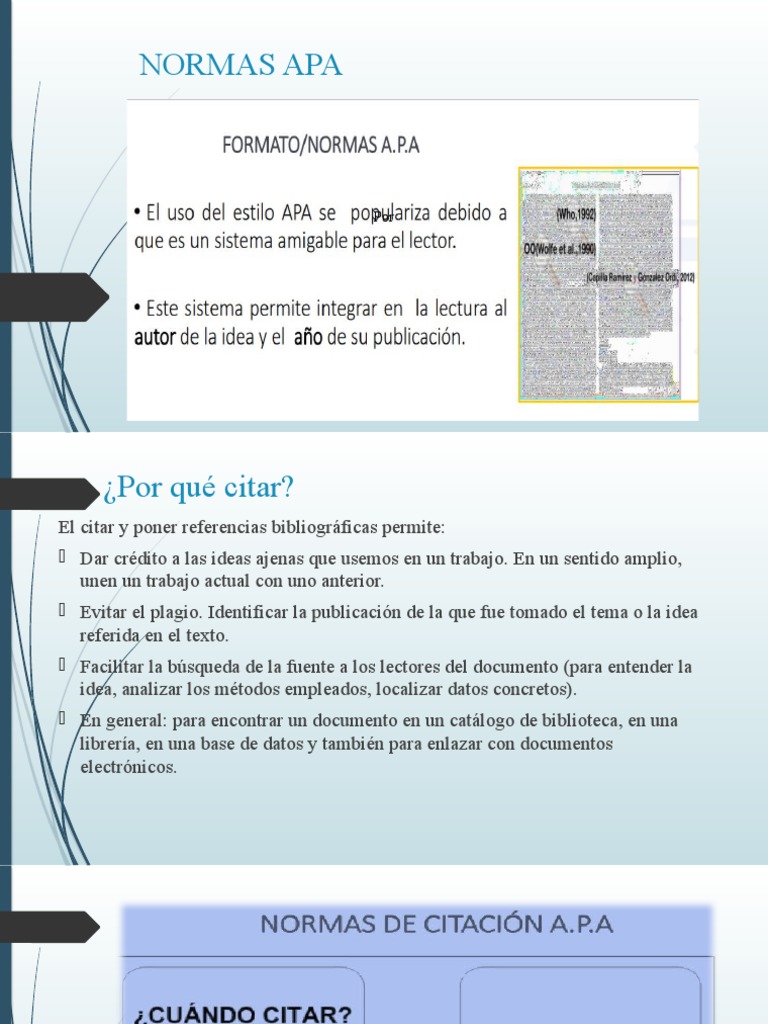 Normas Apa | PDF | Citación | Estilo apa