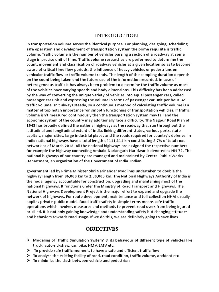 Introduction Main PDF | PDF | Traffic | Highway
