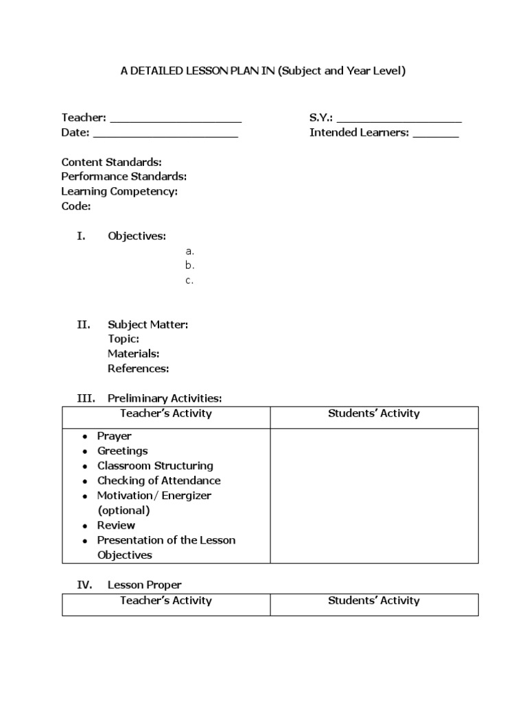 4as LESSON PLAN TEMPLATE EDUC 322 | PDF