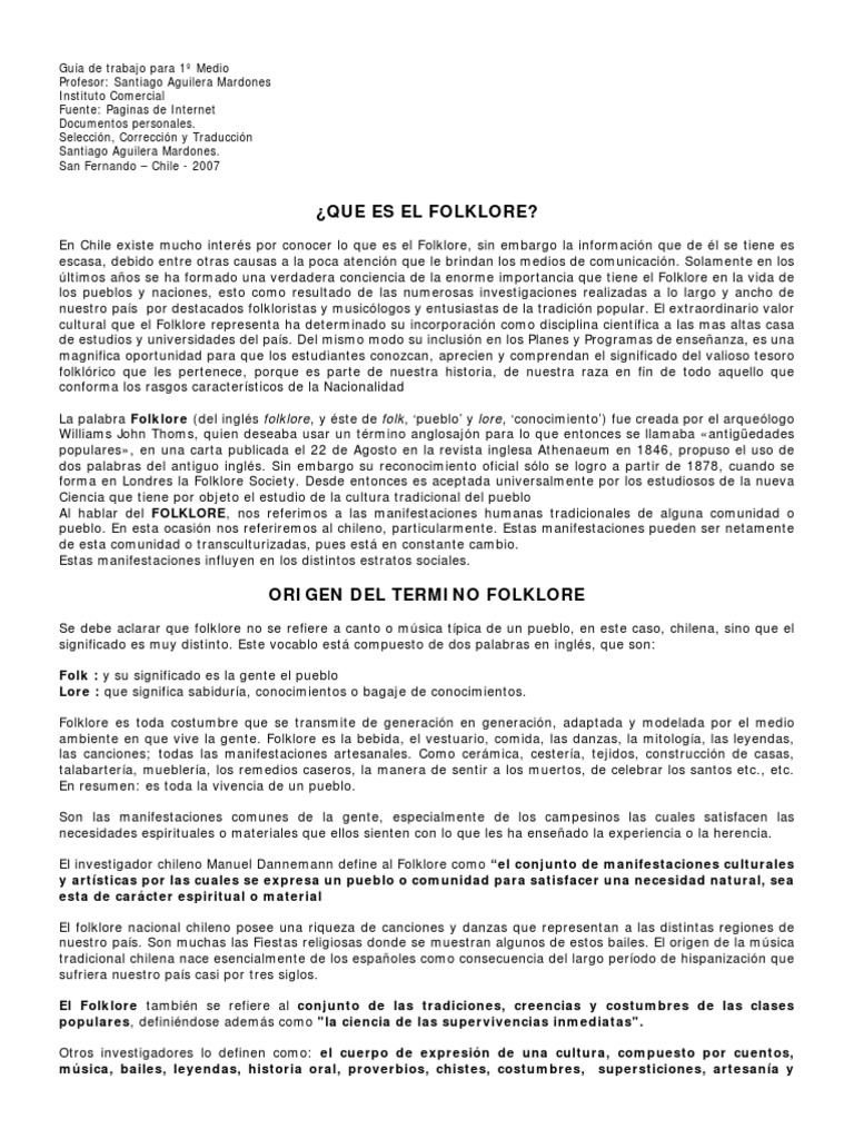 El Folklore | PDF | Folklore | Mitología