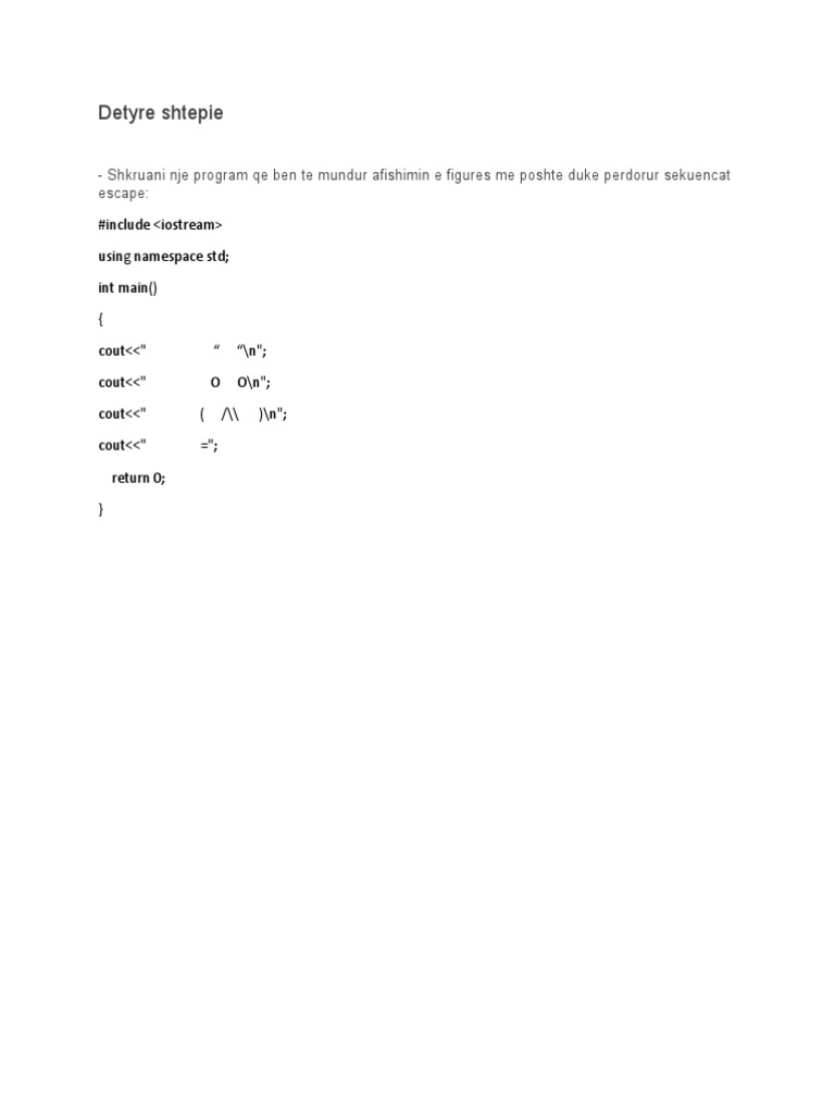Programim C++ për Llogaritje dhe Shfaqje | PDF
