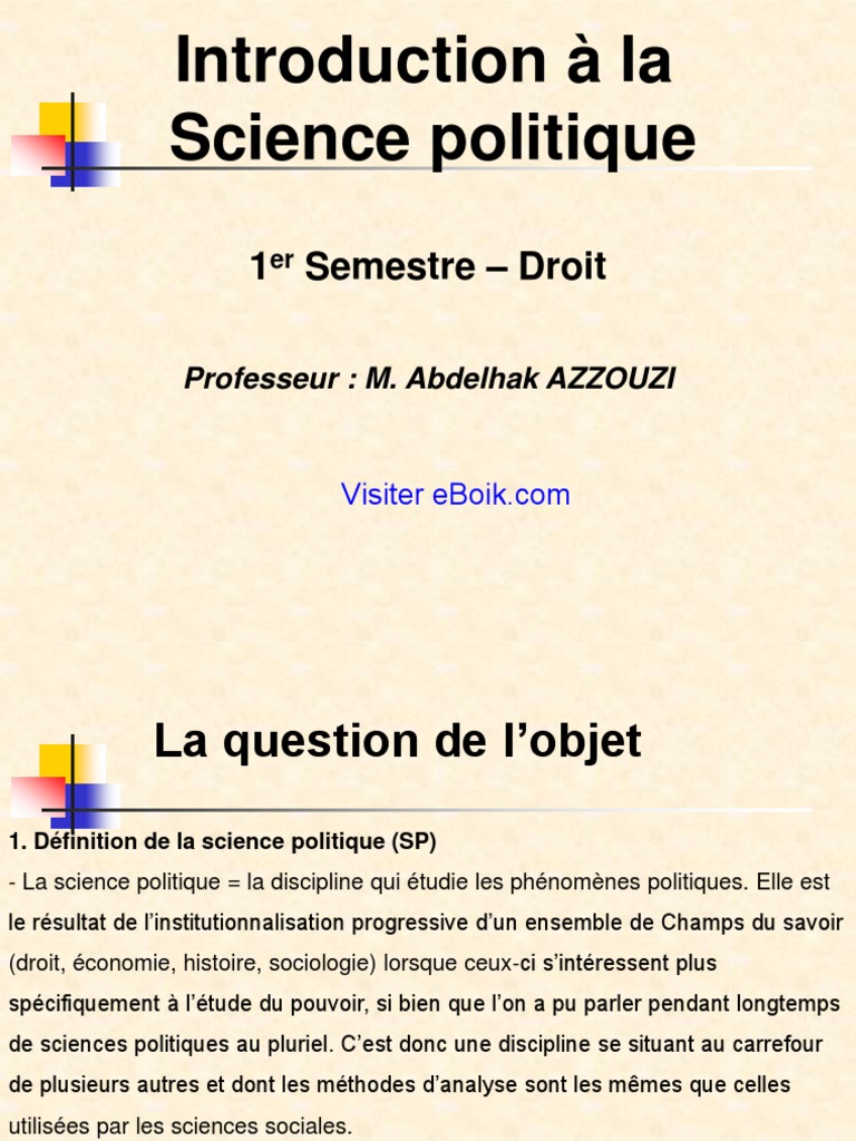 Intro Science Politique S1 - Compressed | PDF | Science | Sociologie