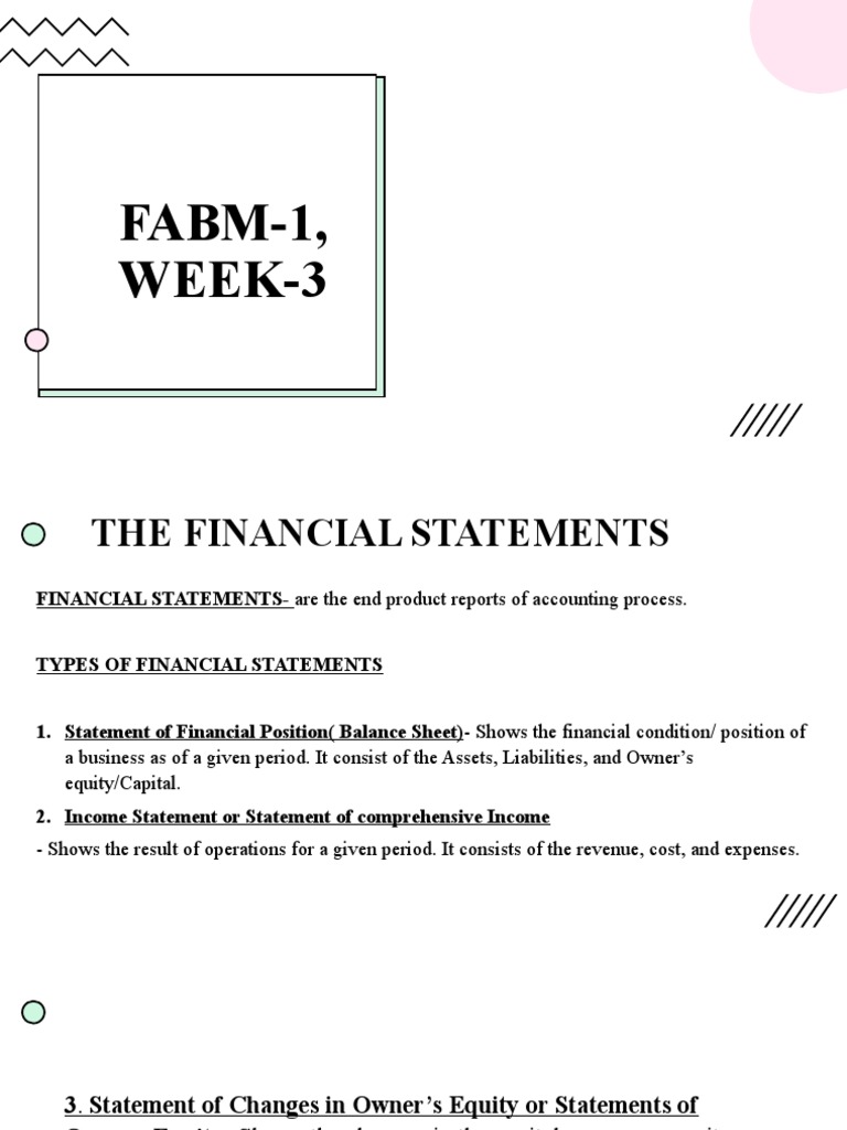 Fabm-1, Week-3 | PDF | Equity (Finance) | Balance Sheet