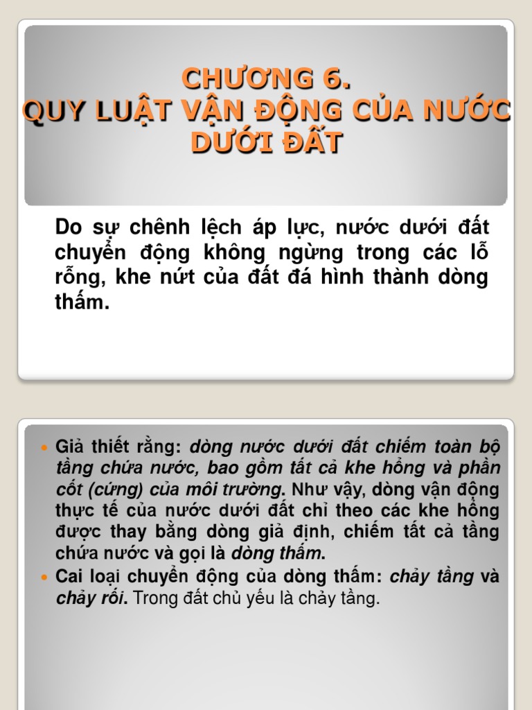 Chuong 6 - Quy Luat Van Dong Cua Nuoc Duoi Dat | PDF