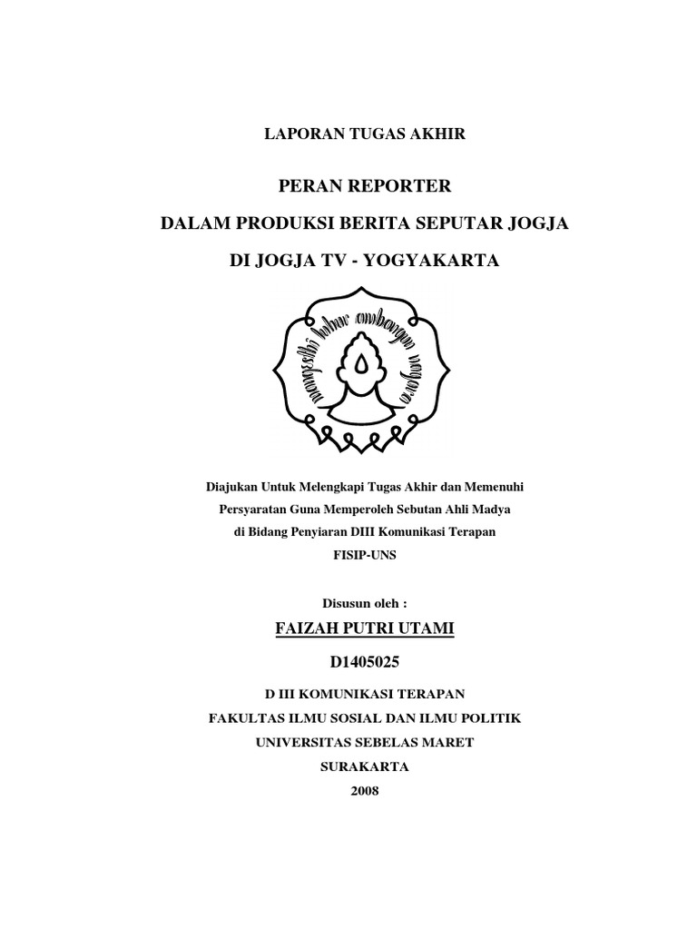 Peran Reporter di Jogja TV | PDF | Karier & Perkembangan | Ilmu Sosial