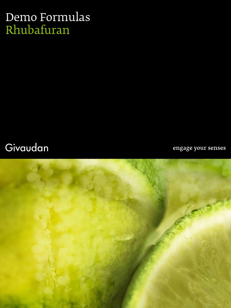 Demo Formulas for Body Lotion and Fabric Conditioner with Rhubafuran | PDF | Flavor | Perfumery