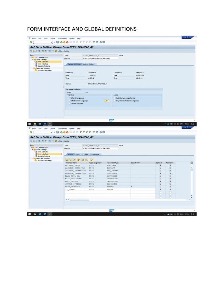 Smartforms 003 Form Interface And Global Definitions Pdf 