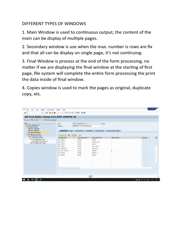 Smartforms 008 Different Types of Windows | PDF