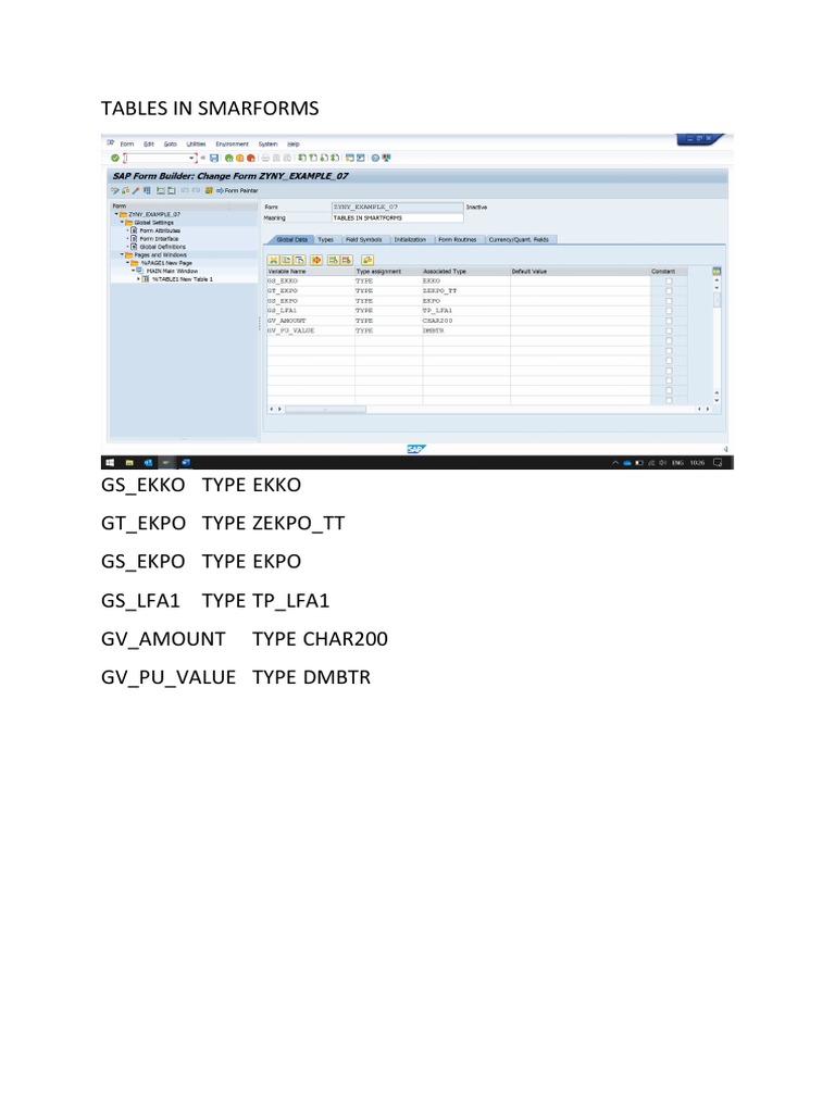 Smartforms 007 Tables in Smarforms | PDF