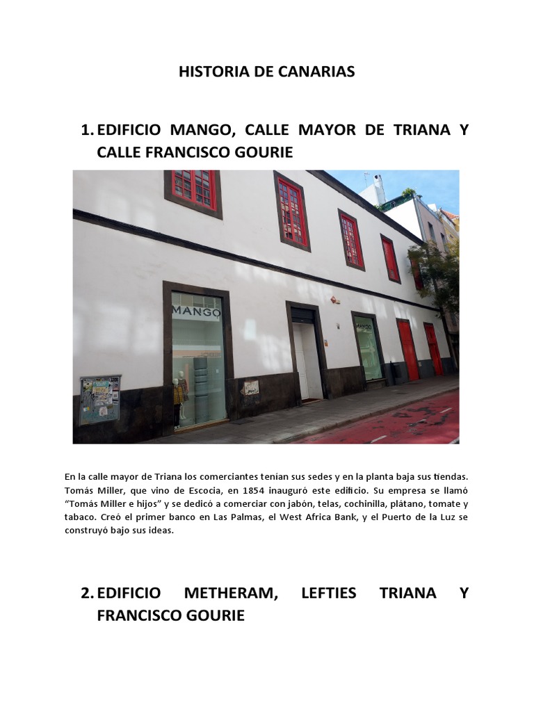 Historia de Canarias 1.edificio Mango, Calle Mayor de Triana Y Calle ...