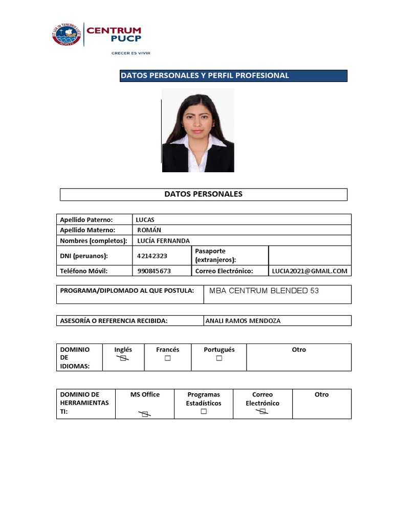 FORMATO CV Ejemplo 53 | PDF