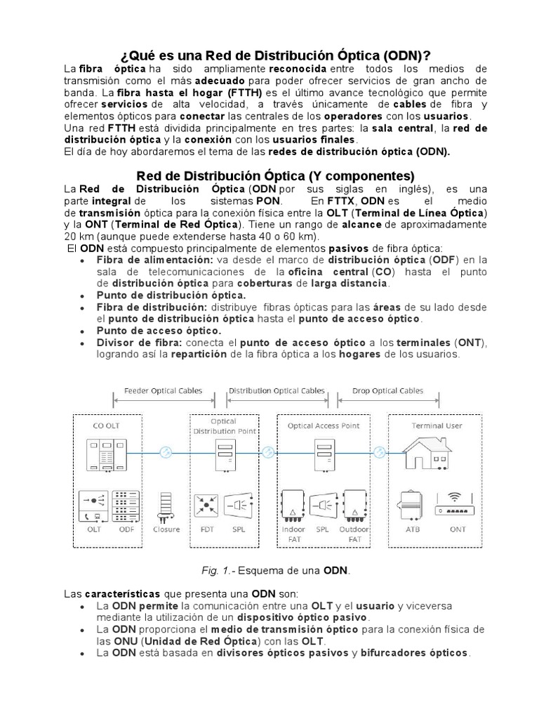 ¿Qué Es Una Red de Distribución Óptica (ODN) ? | PDF | Fibra óptica ...
