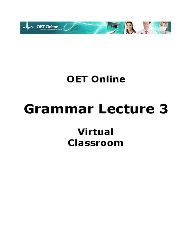 Grammar Course1 Lecture 3 Oet Writing Workbook | PDF | Preposition And ...