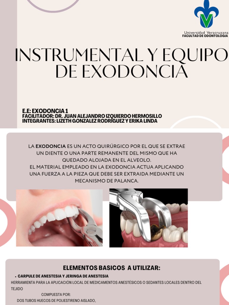 Instrumental y Equipo de Exodoncia | PDF | Diente | Odontología