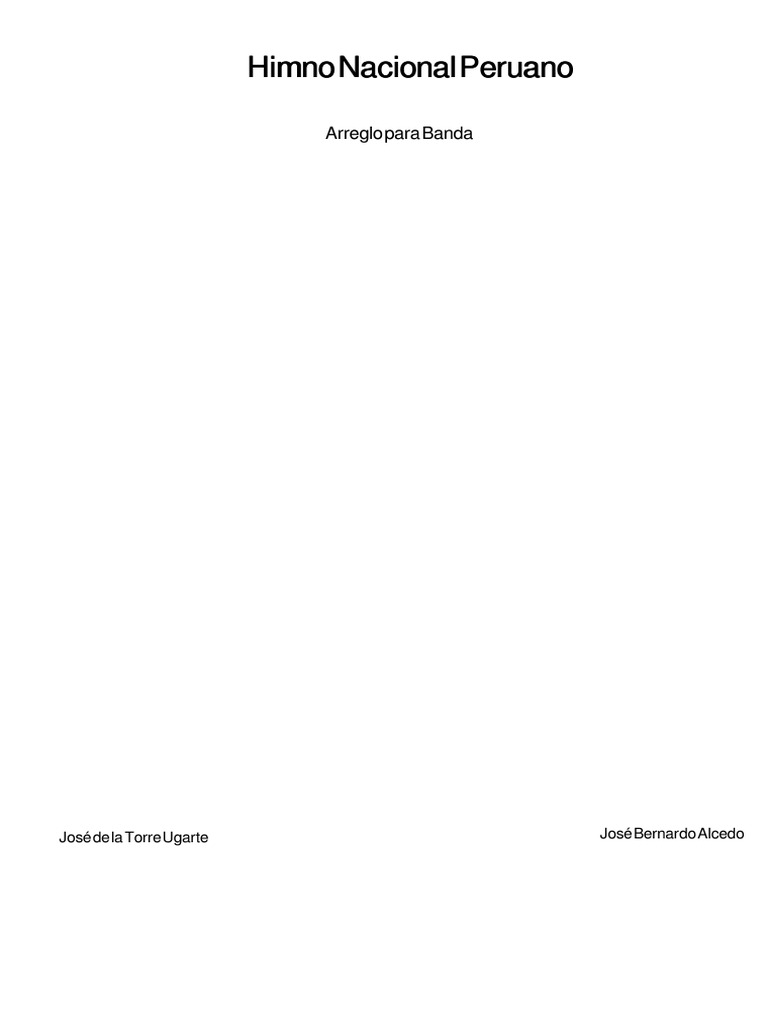Himno Himno Nacional Nacional Peruano Peruano: Arreglo para Banda | PDF ...