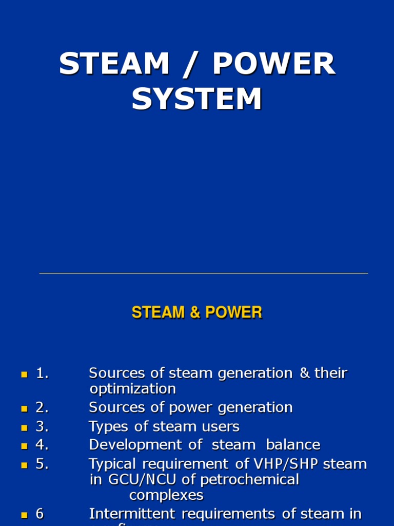 Steam / Power System | PDF | Steam | Boiler