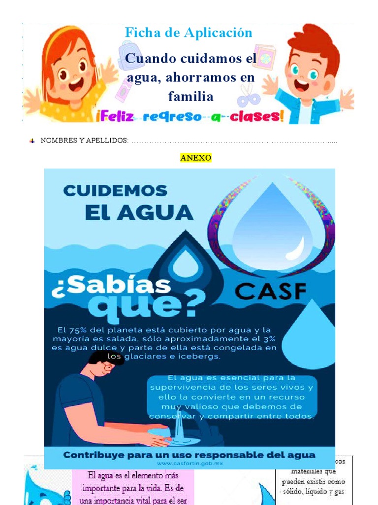4° Ficha Día 1 PS Cuando Cuidamos El Agua Ahorramos en Familia | PDF