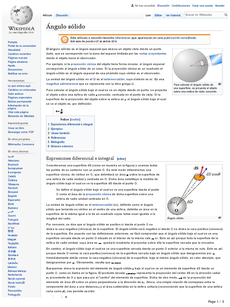 angulo solido | PDF | Geometría Elemental | Geometría