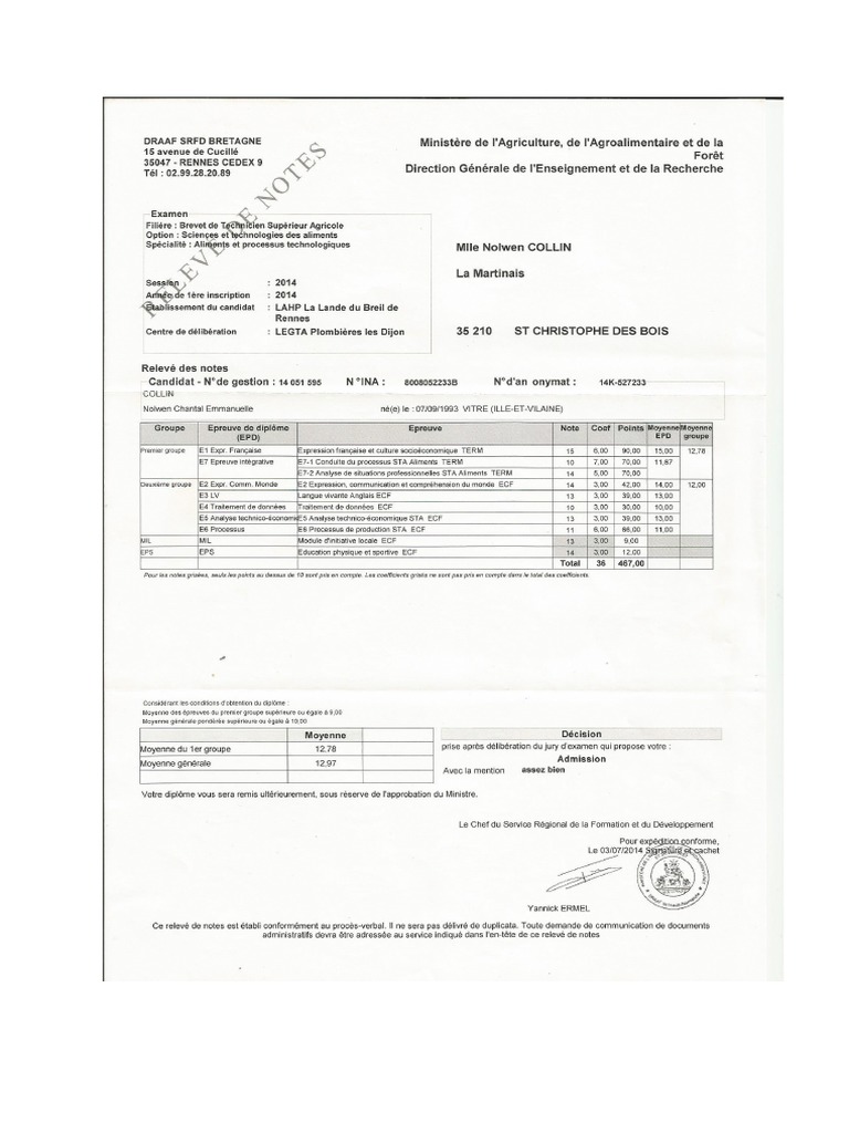 Relevé De Notes Amiens , Demande de relevé de propriété – GSHXPQ