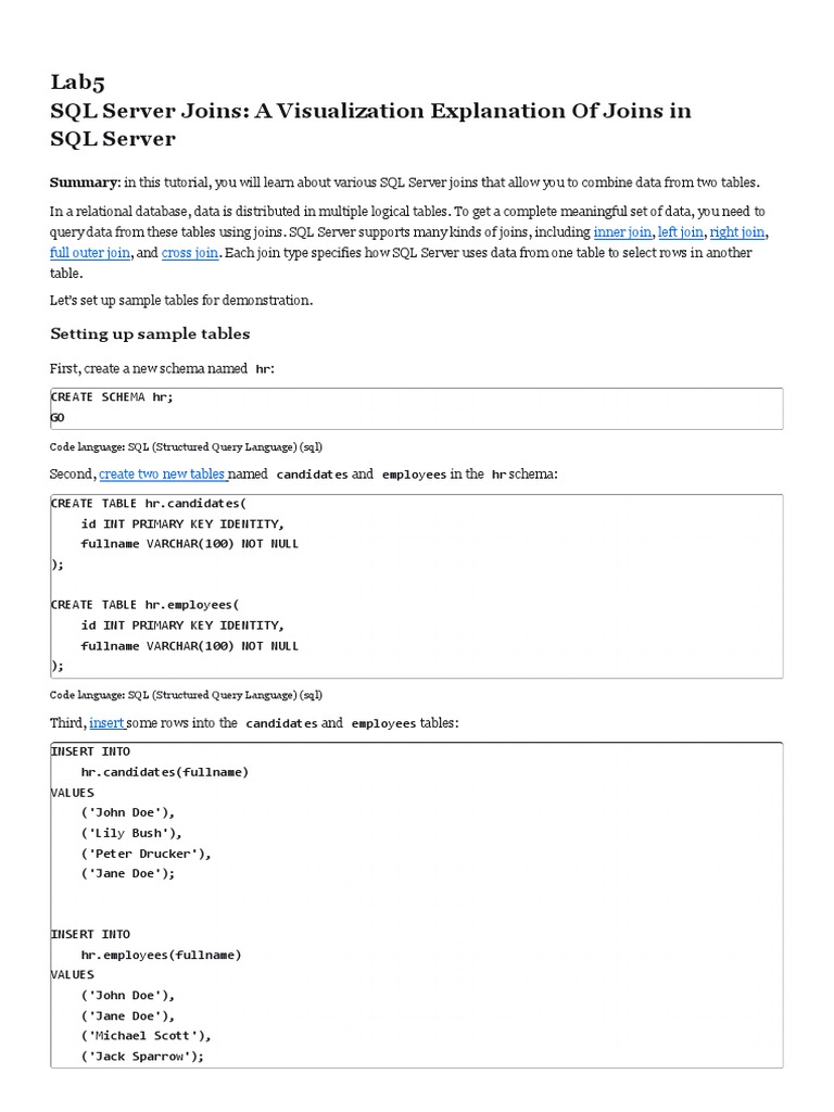Lab5 v2 | PDF | Sql | Databases