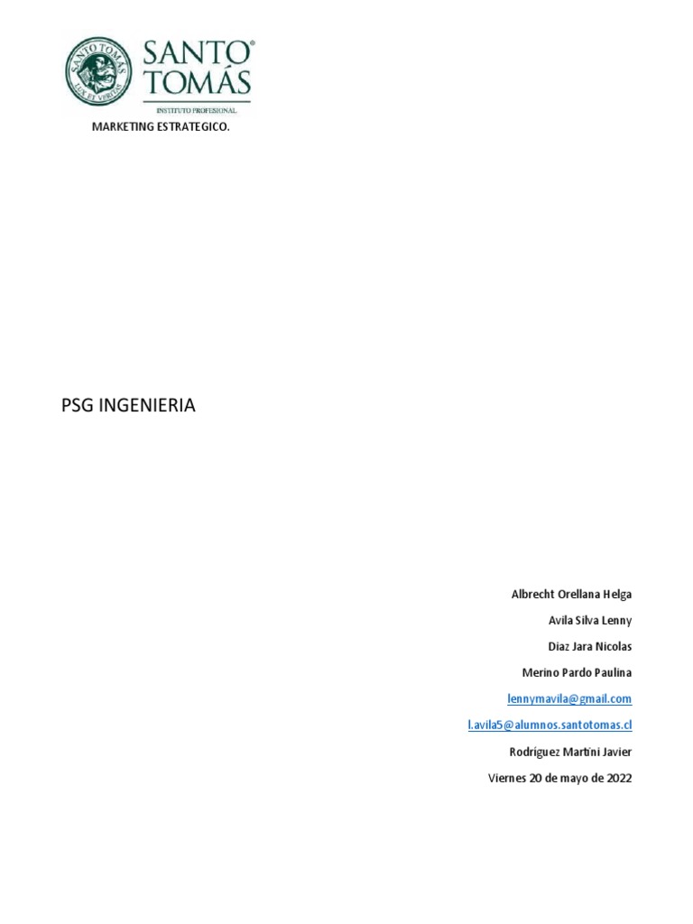 Matriz BCG de PSG Ingeniería | PDF | Marketing | Minería