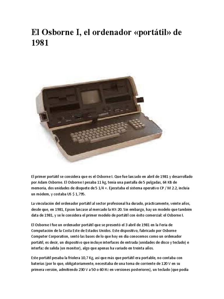 El Osborne I | PDF | Ordenador portátil | Compatibles con PC Ibm