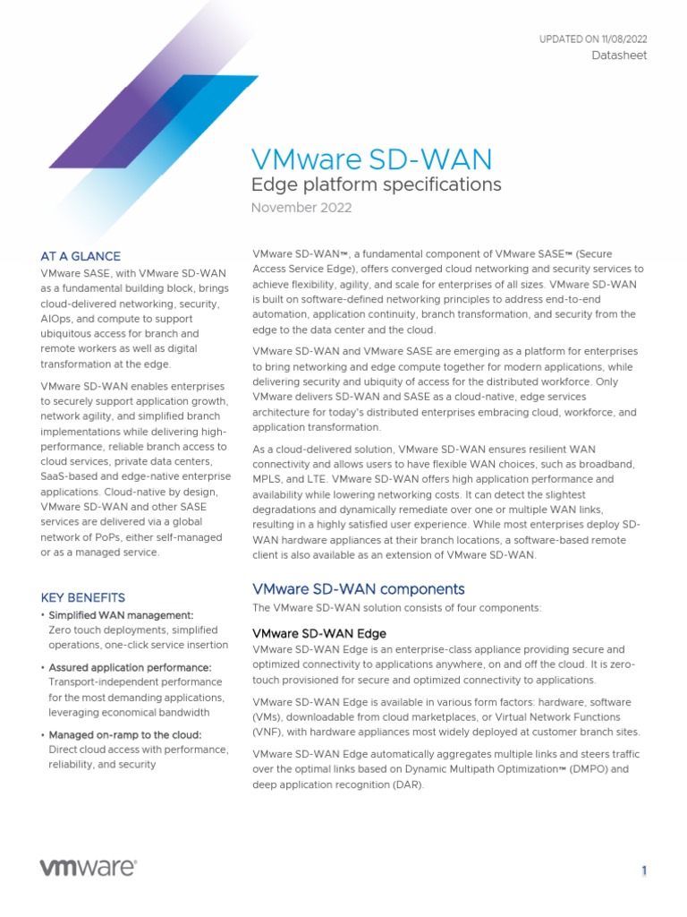 Sdwan 712 Edge Platform Spec Ds 1020 | PDF | Cloud Computing | Computer Network