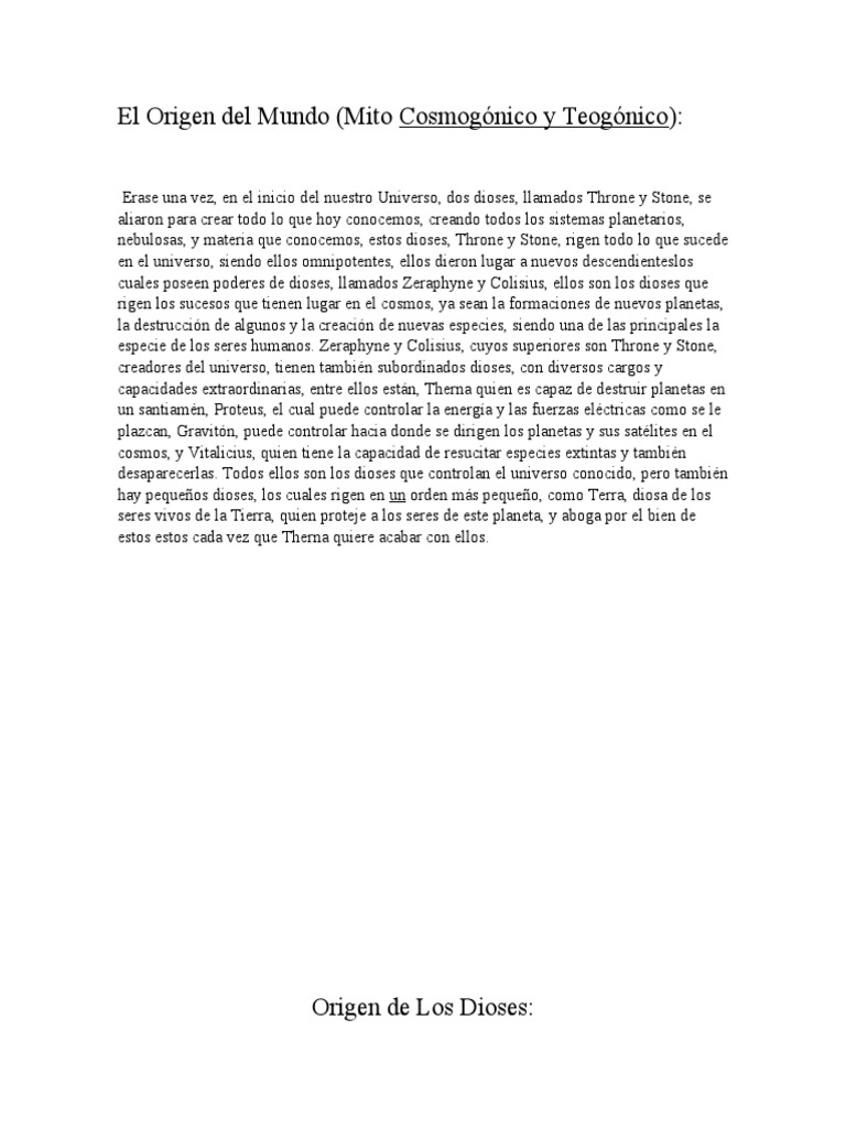 El Origen Del Mundo | PDF | Universo | Tierra