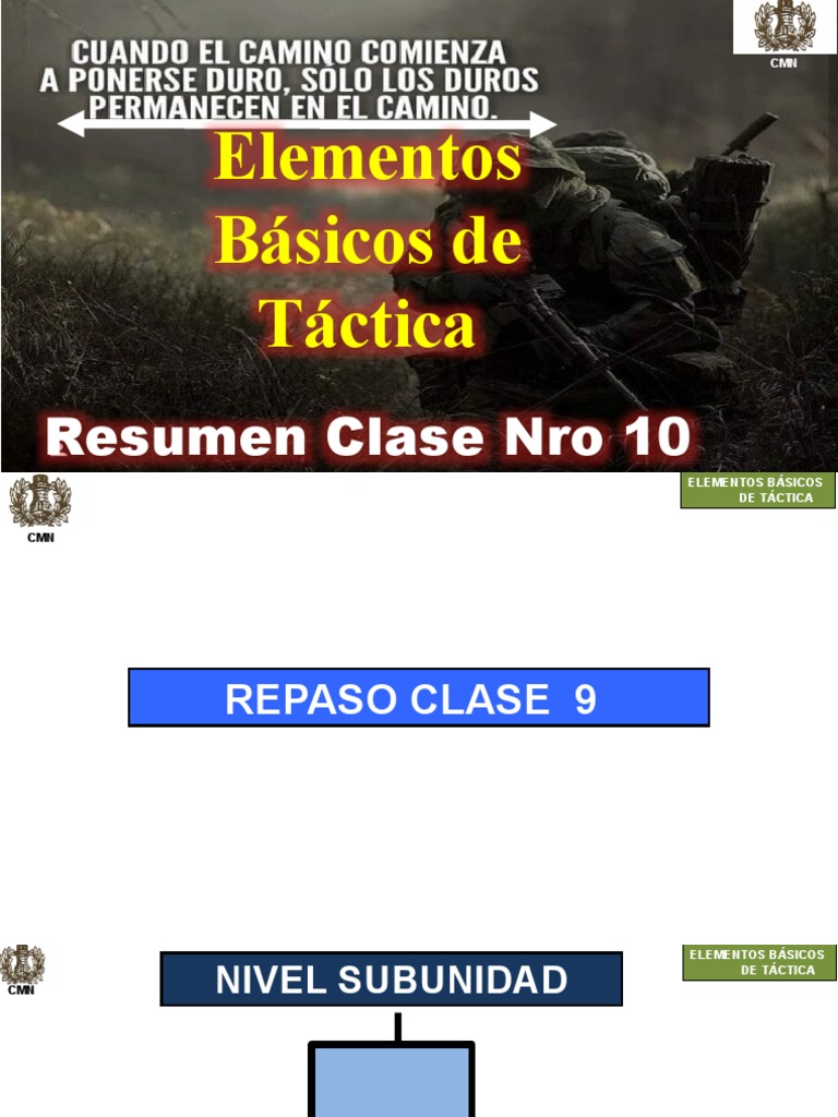 Elementos Básicos de Táctica: Resumen Clase Nro 10 | PDF | Batallón | Mina terrestre