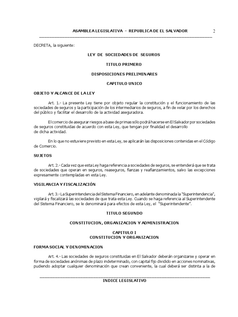 24 Ley de Sociedades de Seguros (1) - 2-9 | PDF | Seguro | Reaseguro
