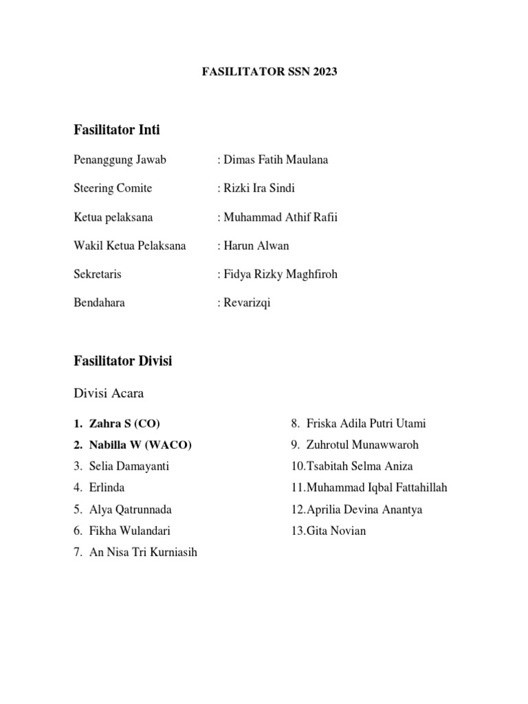 Fasil SSN 2023 | PDF