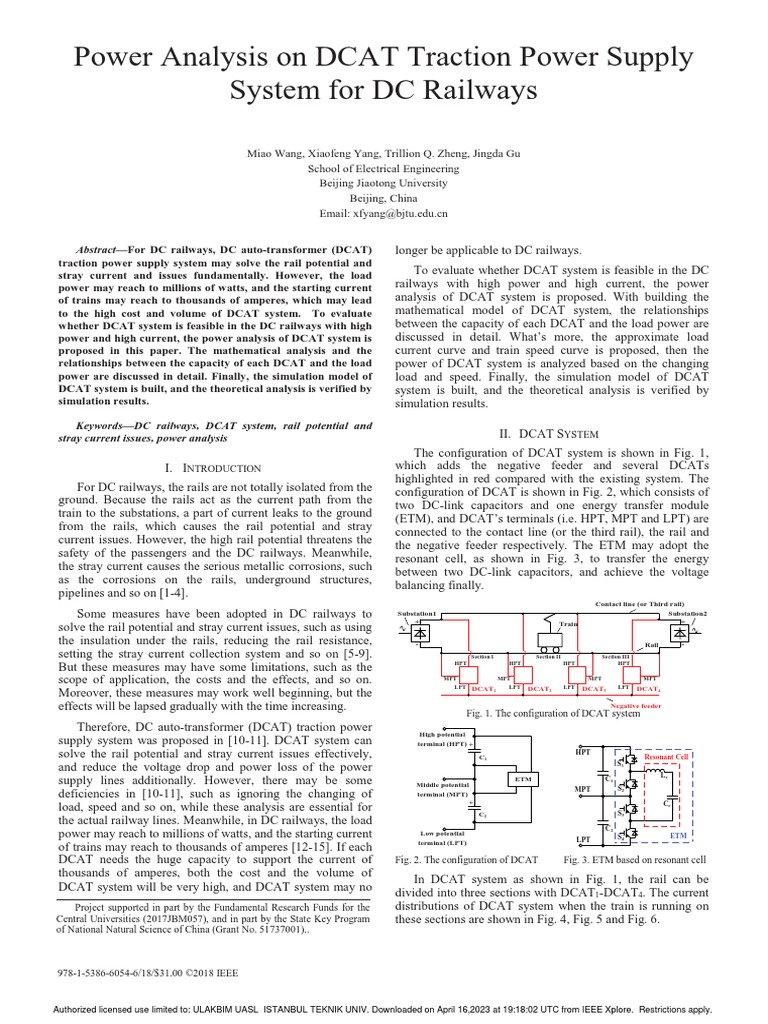 Power Analysis On DCAT Traction Power Supply System For DC Railways ...