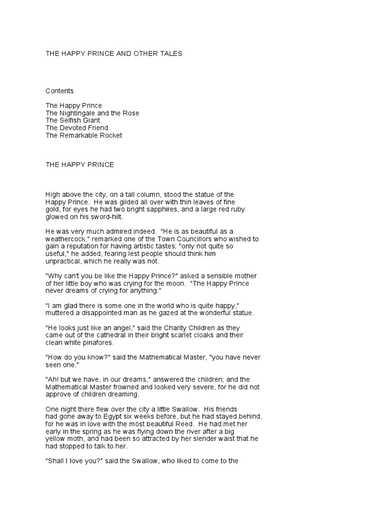 The Happy Prince-Print This File | PDF | The Happy Prince And Other Tales