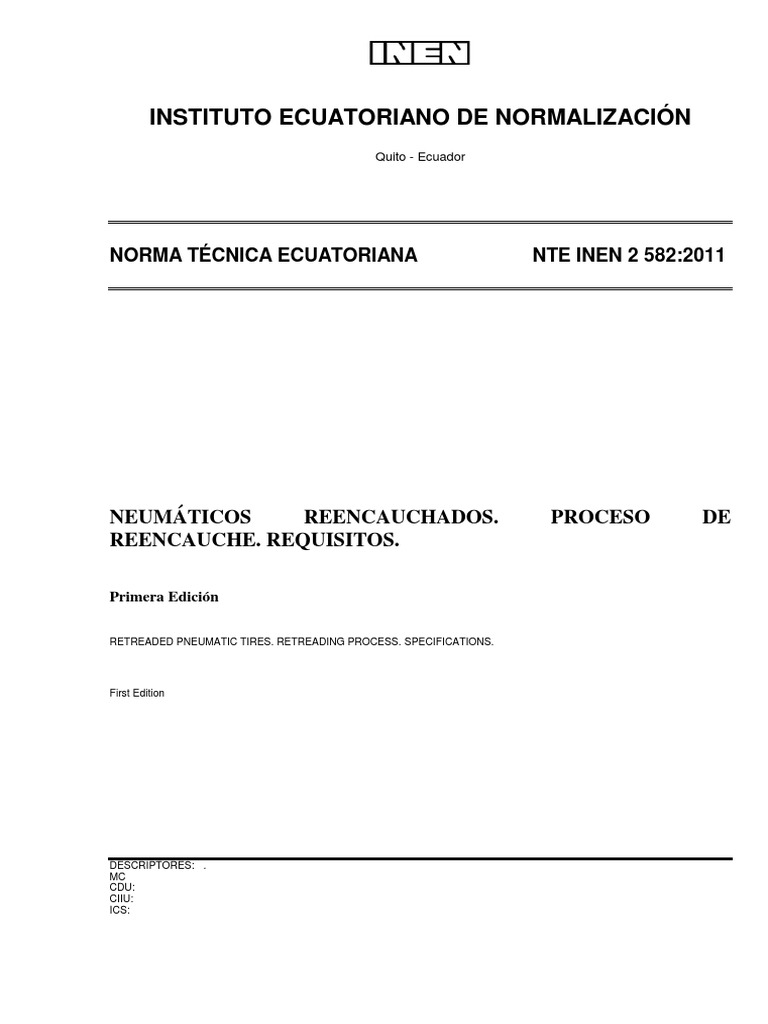 Nte Inen 2582 | PDF | Neumático