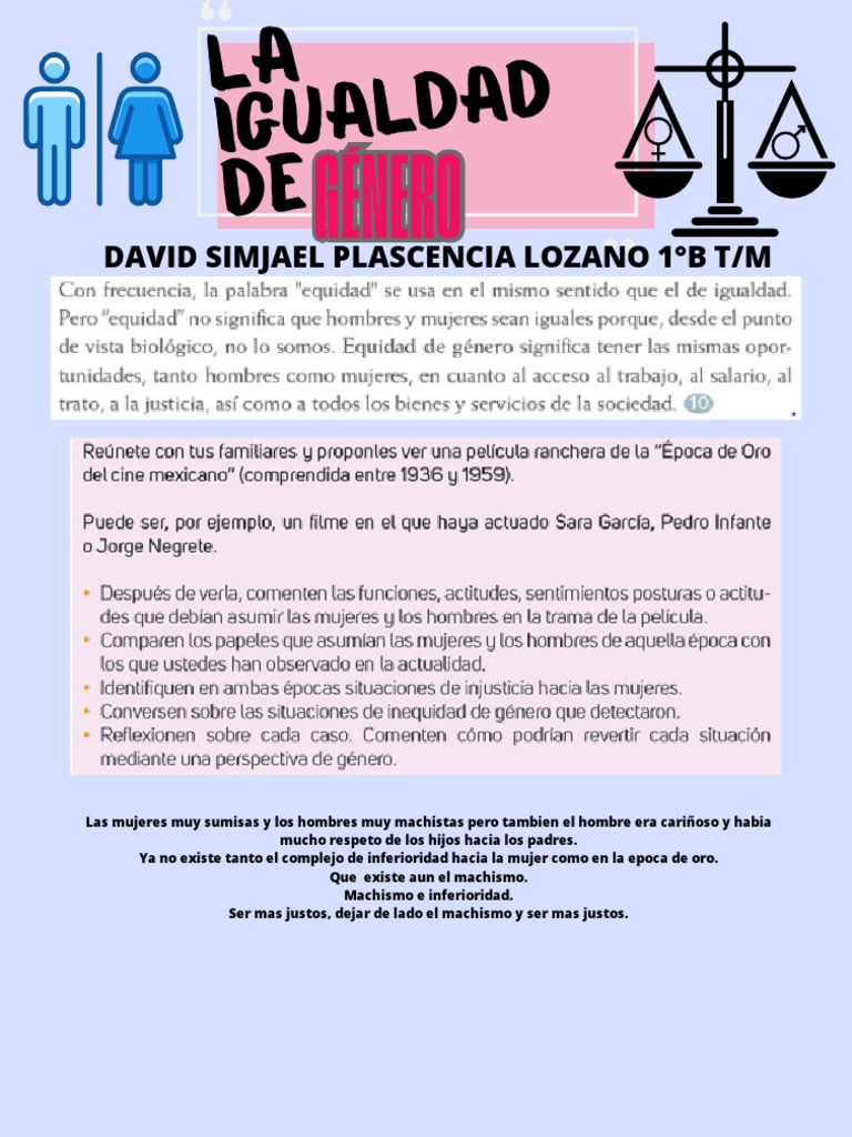 La Igualdad de Género | PDF | Estudios de género | Igualdad de género