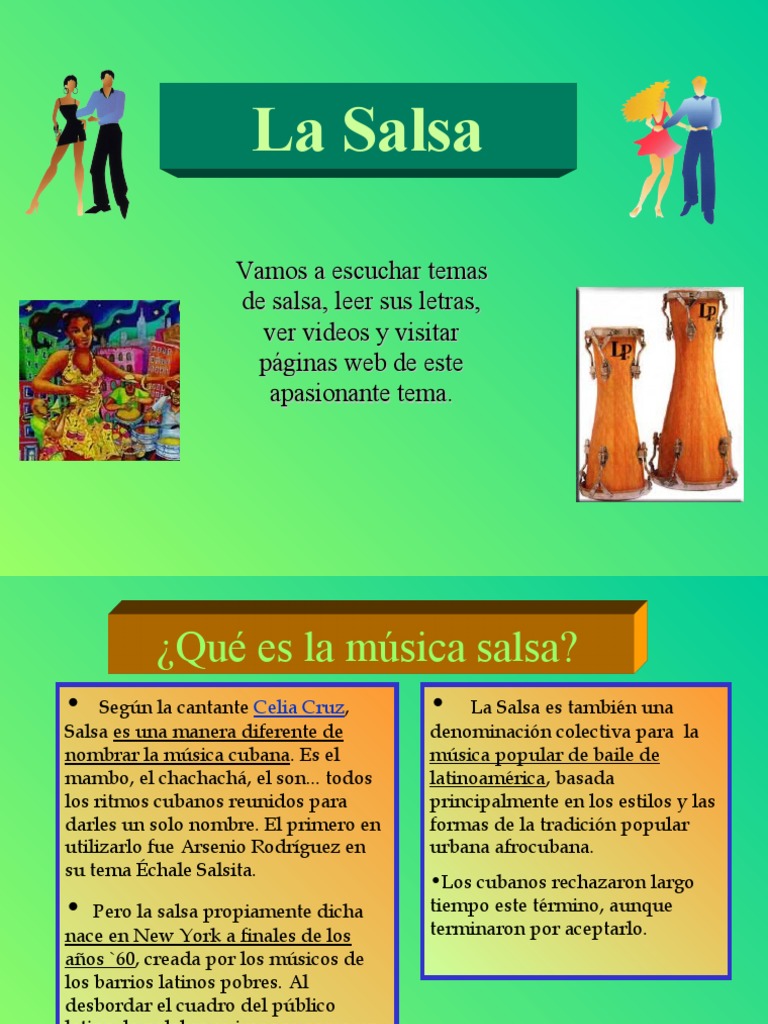 La Salsa: Vamos A Escuchar Temas de Salsa, Leer Sus Letras, Ver Videos ...