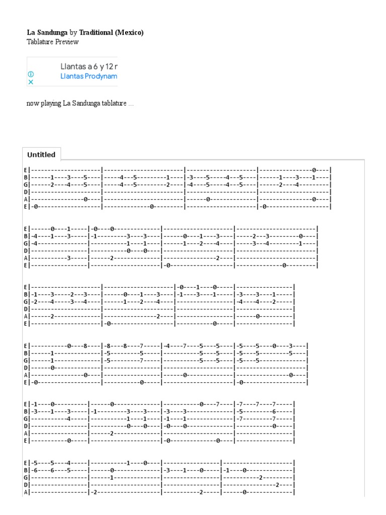 La Sandunga by Traditional (Mexico) Sheet Tab | Download Free PDF ... La Sandunga by Traditional (Mexico) Sheet Tab | Download Free PDF ...