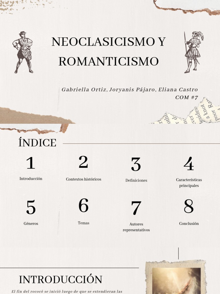 Neoclasicismo Y Romanticismo: Gabriella Ortiz, Joryanis Pájaro, Eliana Castro COM #7 | PDF ...