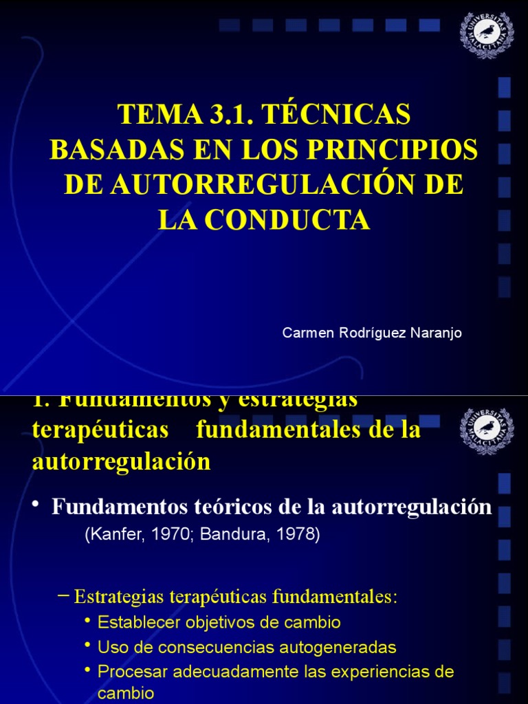 Diapositivas Del Tema 3.1. Autocontrol | PDF | Comportamiento | Sicología