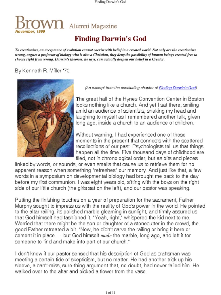 Reading Finding Darwins God | PDF | Creationism | God