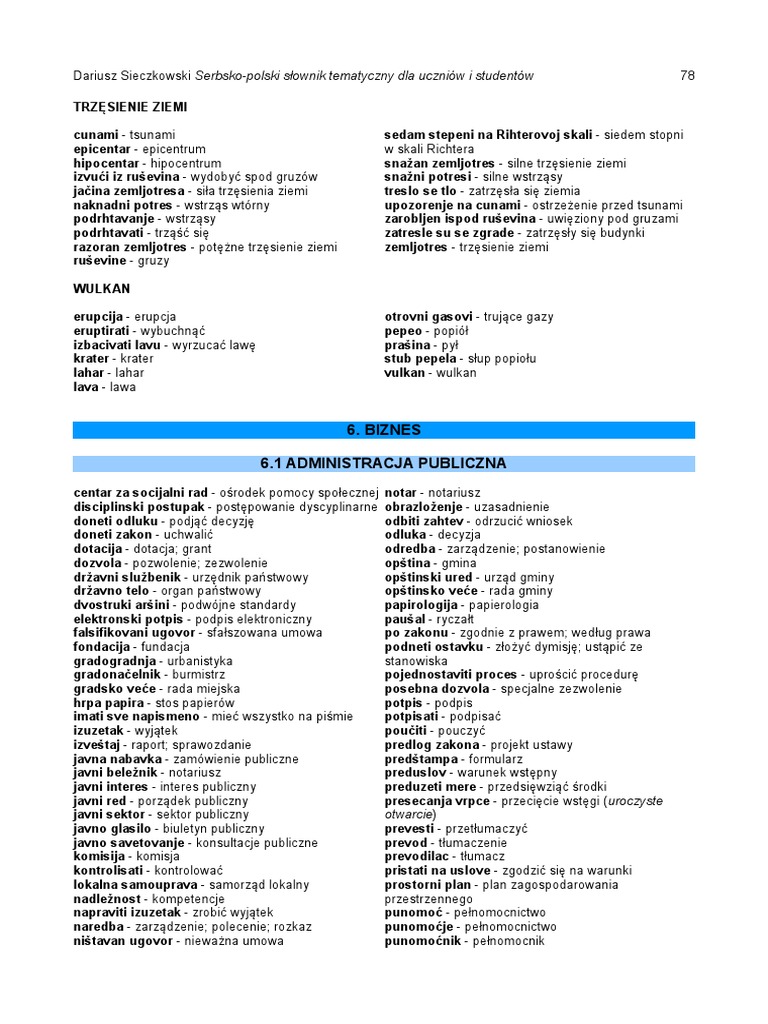 Słownictwo Administracja | PDF