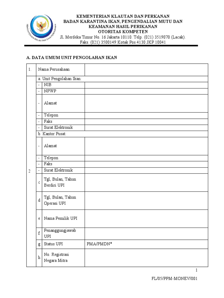 Form Data Umum Upi | PDF