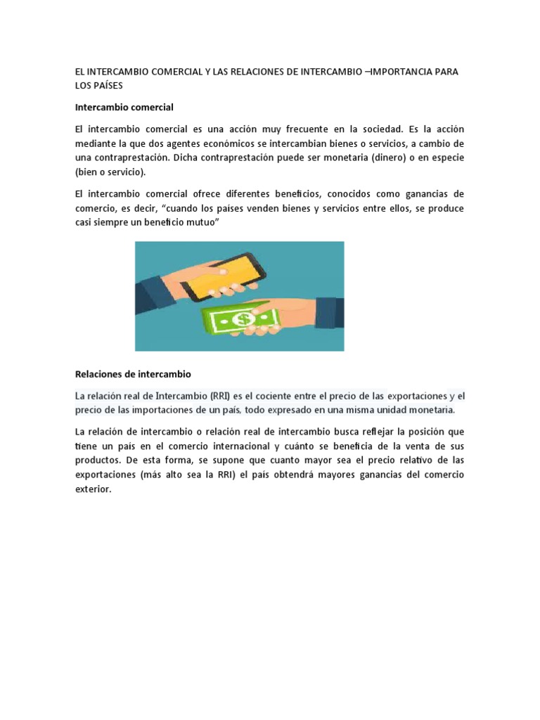 El Intercambio Comercial y Las Relaciones de Intercambio | PDF