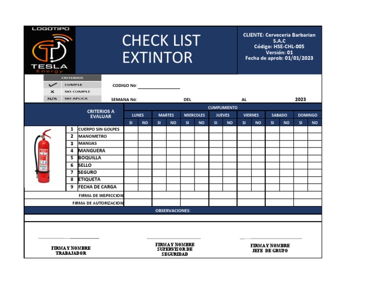 Check List Extintor | PDF
