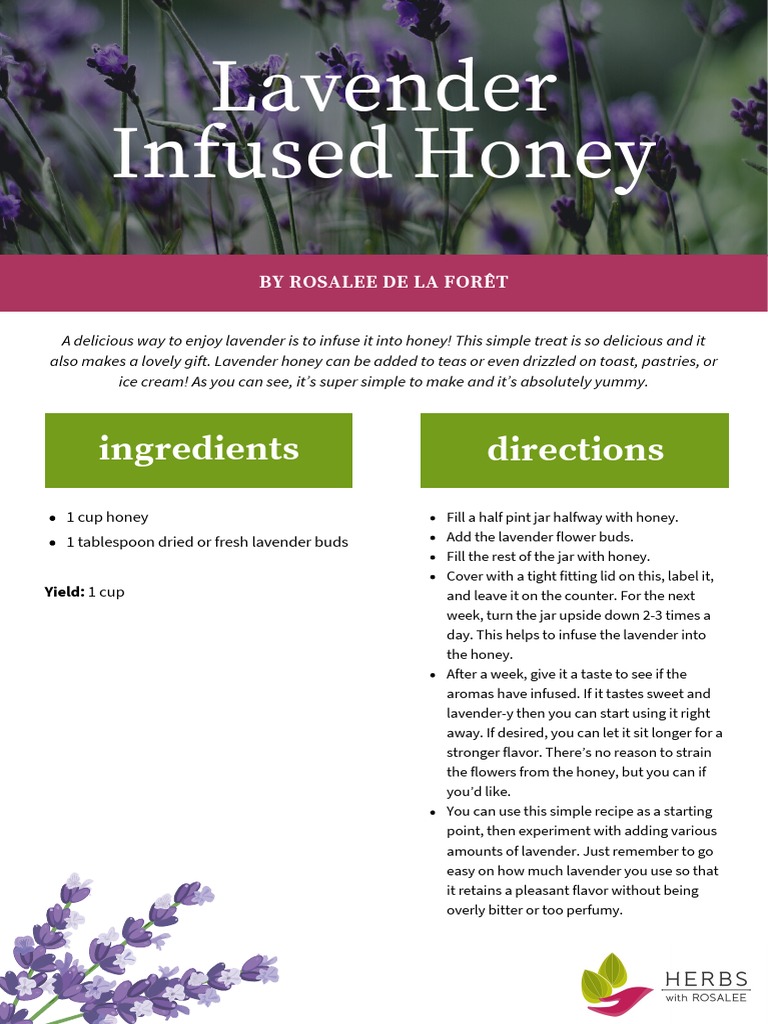 YT Lavender Infused Honey Color | Download Free PDF | Lavandula | Honey