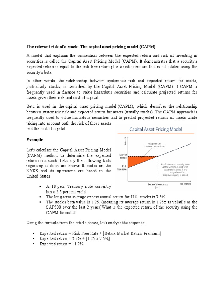 Calculate Expected Return Using CAPM Model | PDF | Capital Asset Pricing Model | Beta (Finance)