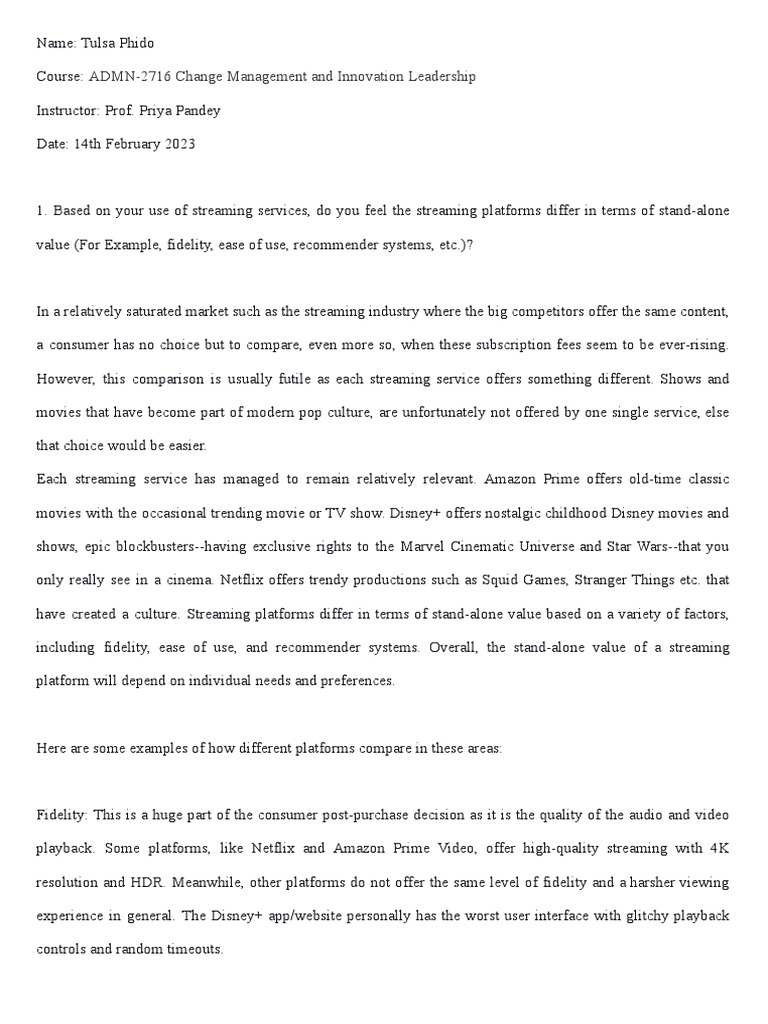 Case Study 2 | PDF | Streaming Media | Subscription Business Model