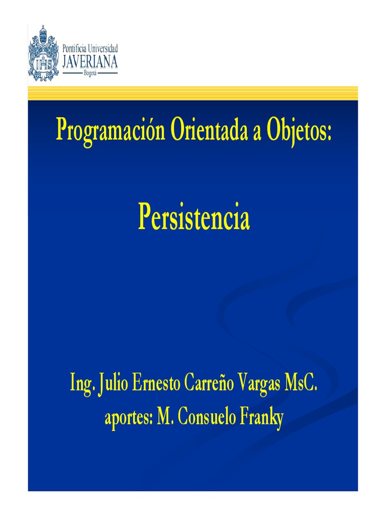 Persistencia Java | PDF | Programación de computadoras | Archivo de computadora
